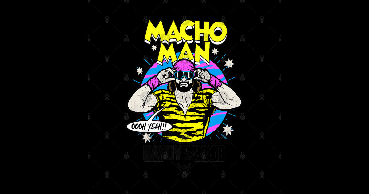 Macho Man Randy Savage Oooh Yeah Comic - Macho Man - Sticker | TeePublic