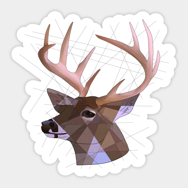 Deer Geometry - Deer - Sticker | TeePublic