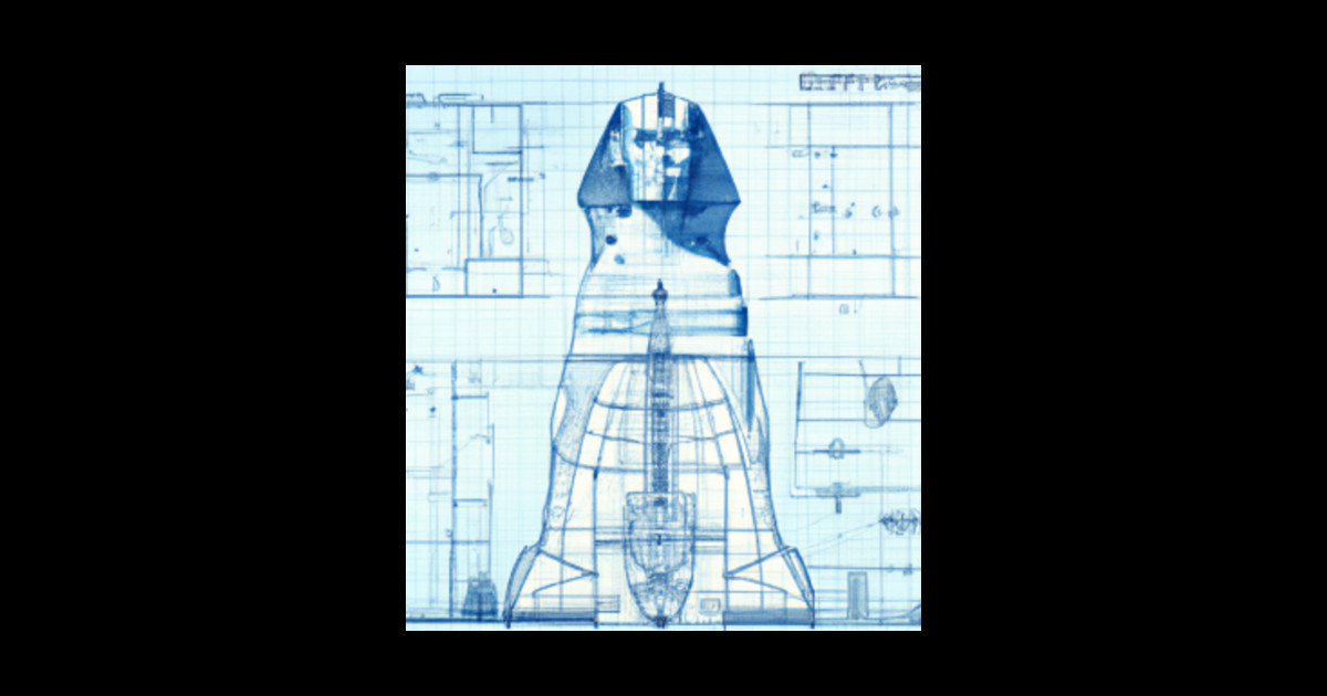 Blueprint Of The Great Sphinx Of Giza - Sphinx - Sticker | TeePublic