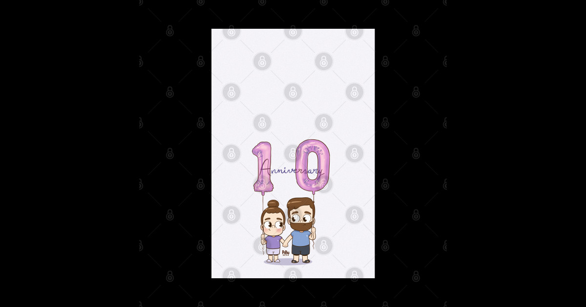 10 year anniversary - Anniversary Pibubear 10 Years - Sticker | TeePublic