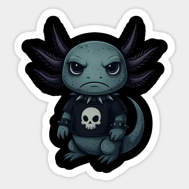 Cute Goth Axolotl Punk Rock Emo Lizard Shirt - Goth Axolotl - Sticker ...