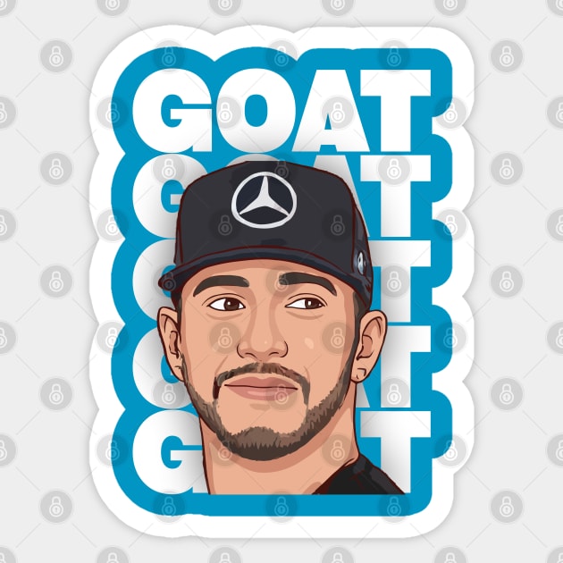 Lewis Hamilton GOAT - Lewis Hamilton - Sticker | TeePublic