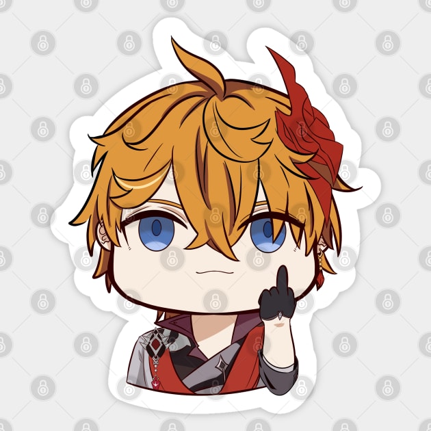 Chibi Tartaglia Genshin Impact middle finger - Chibi Tartaglia Genshin ...