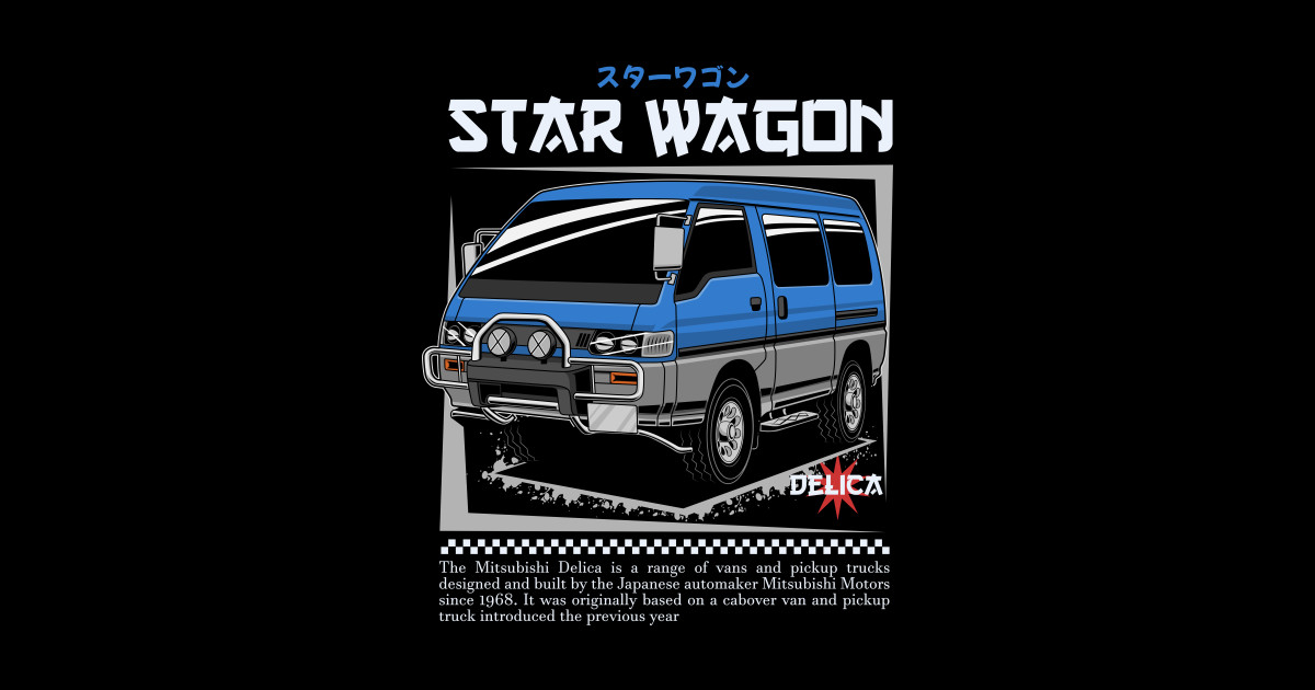 Jdm blue delica advanture - Mitsubishi - Sticker | TeePublic