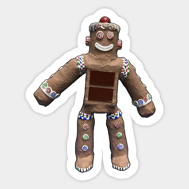 Gingerbread Man Robot - Gingerbread Man - Sticker | TeePublic