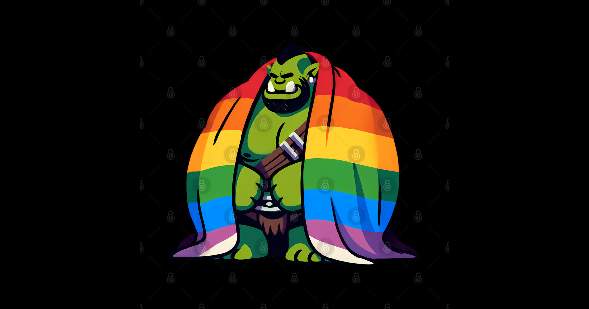 Comfy Womfy Pride Orc Husbando LGBTQ Rainbow - Orc - Posters and Art ...