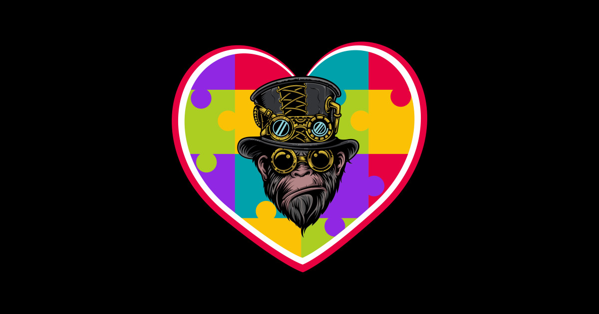 Autism Day monkey - Autism Day - Sticker | TeePublic