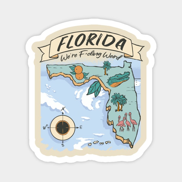 Florida United States map - Florida - Magnet | TeePublic
