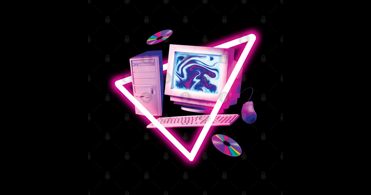 Computer Wave - Vaporwave - Sticker | TeePublic