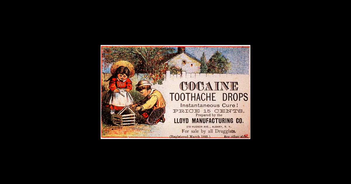 COCAINE TOOTHACHE DROPS Vintage Advertising Poster - Vintage - Sticker ...