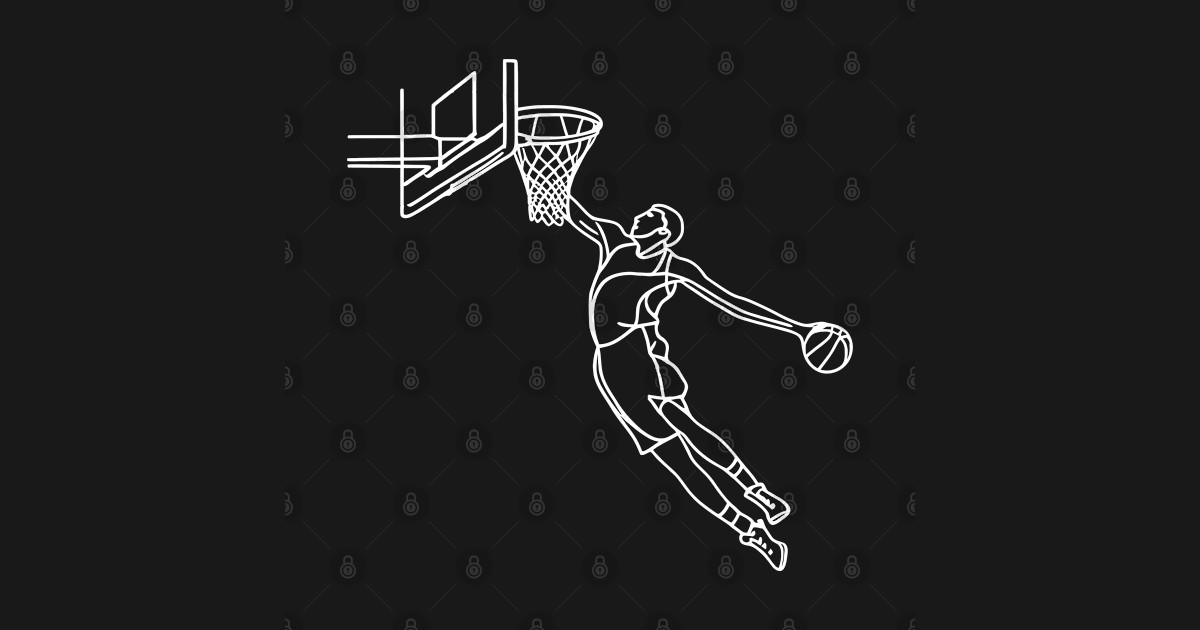 slam dunk line art - Line Art - T-Shirt | TeePublic