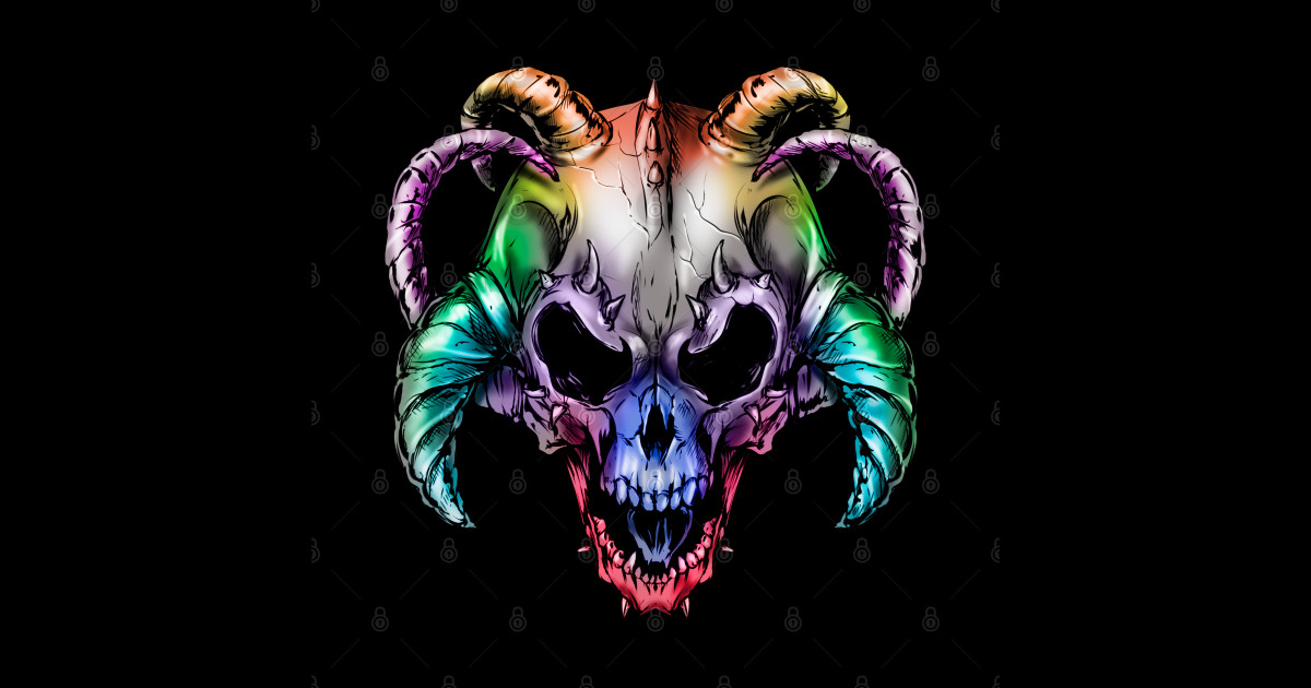 devil skull - Devil Skull - Sticker | TeePublic