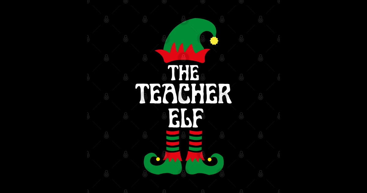 THE TEACHER ELF - Teacher Elf Matching Christmas - Sticker | TeePublic