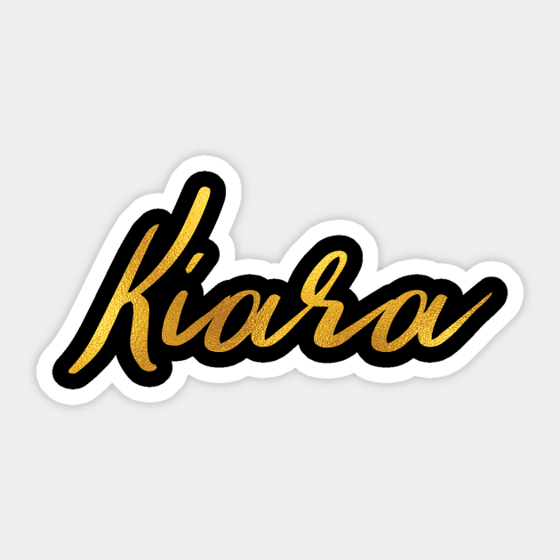 Kiara Name Hand Lettering in Faux Gold Letters - Kiara - Sticker ...