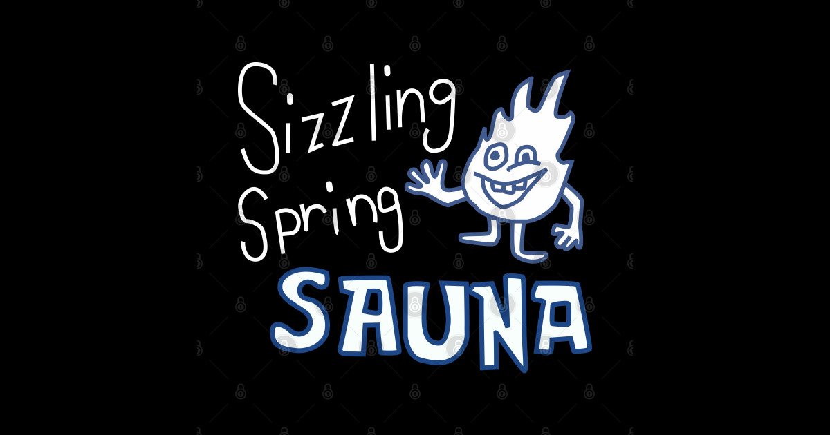 Sizzling Spring Sauna - Spongebob - Sticker | TeePublic