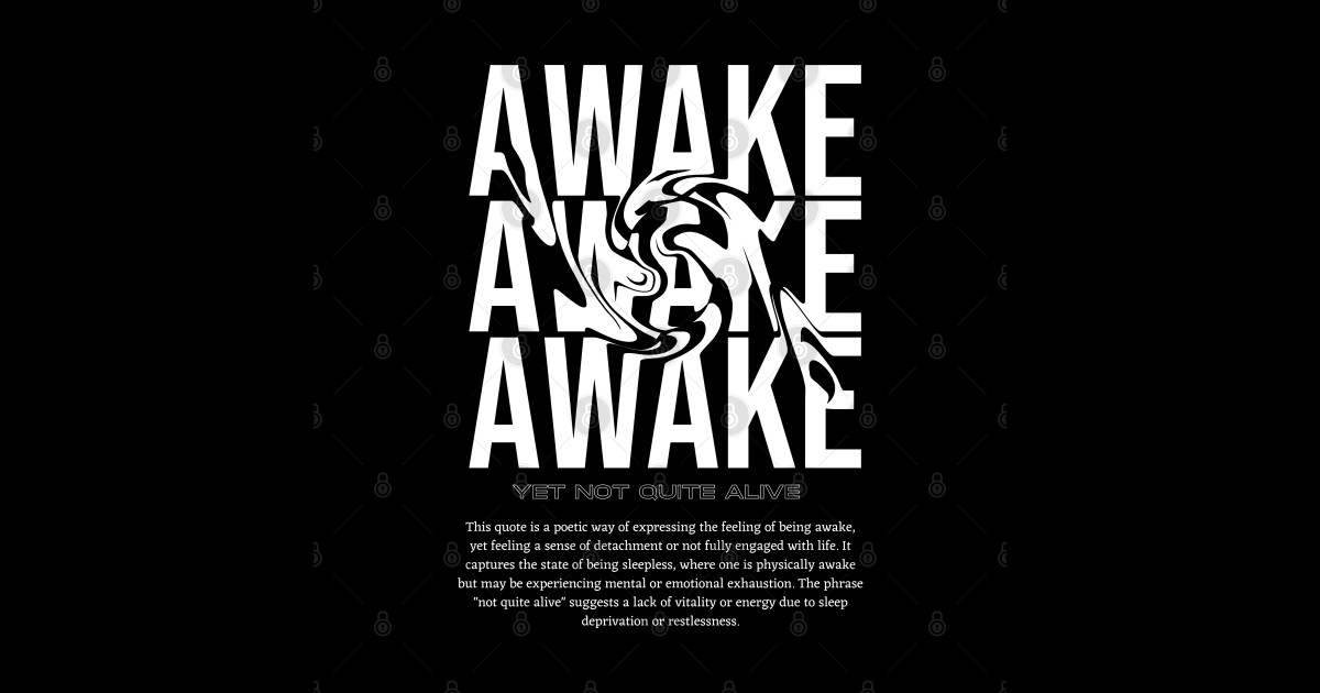Awake - Modern Aesthetics Quotes Design - Aesthetics - Sticker | TeePublic