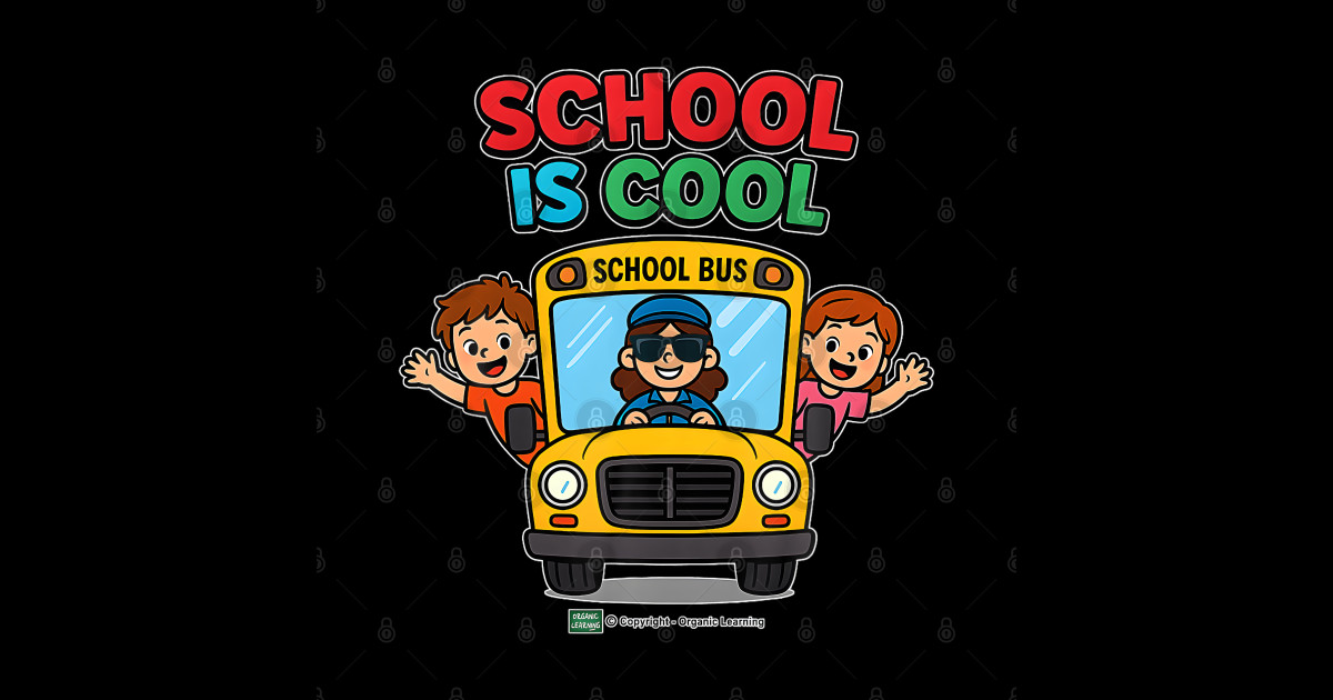 School Is Fun Cartoon School Bus For - School Bus Kids - Pin | TeePublic