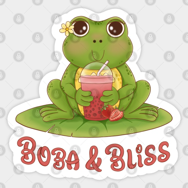 Frog and Boba Tea (bubble tea) - Boba Tea - Sticker | TeePublic