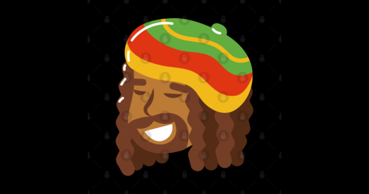 Smiling Rasta Vibes - Rastafarian Emoji Art - Rasta - Sticker | TeePublic