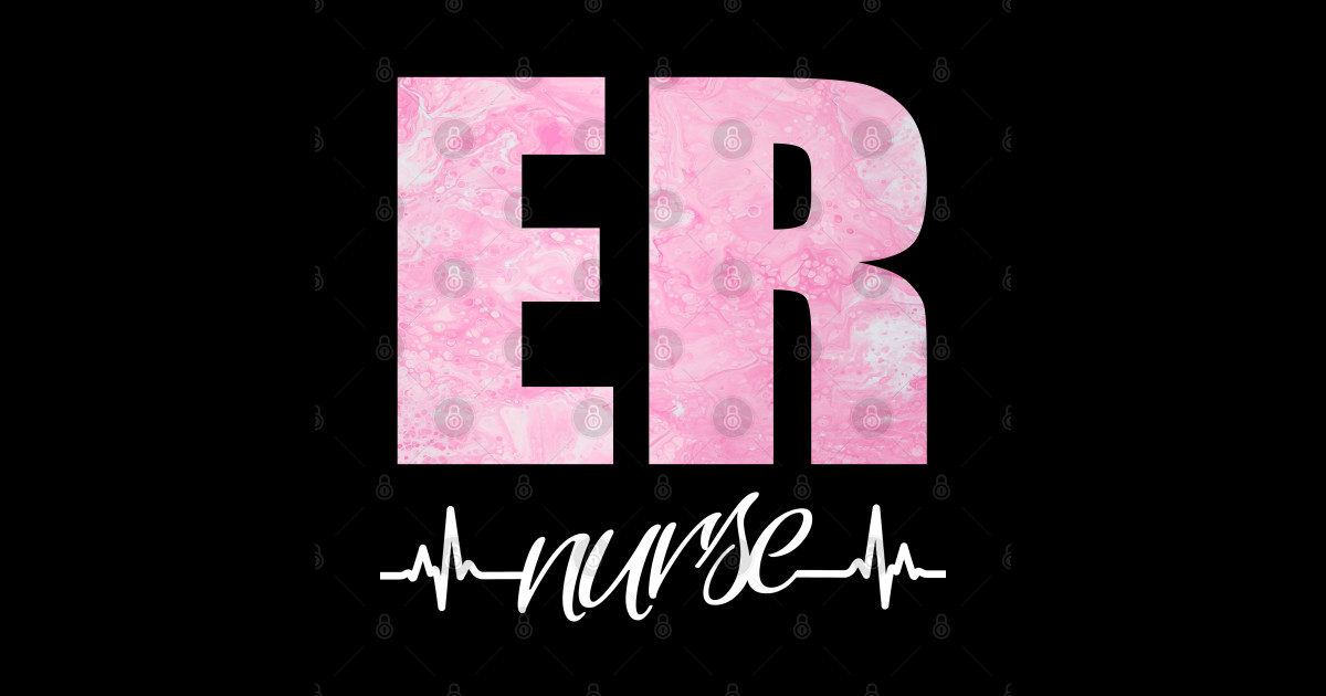 ER Nurse Heartbeat Pink Swirl - Er Nurses - Posters and Art Prints ...