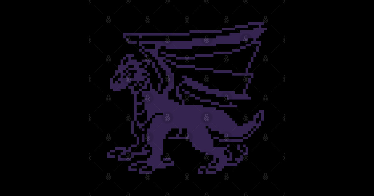 Pixel Art 1 Bit Dragon - Dragon - Sticker | TeePublic