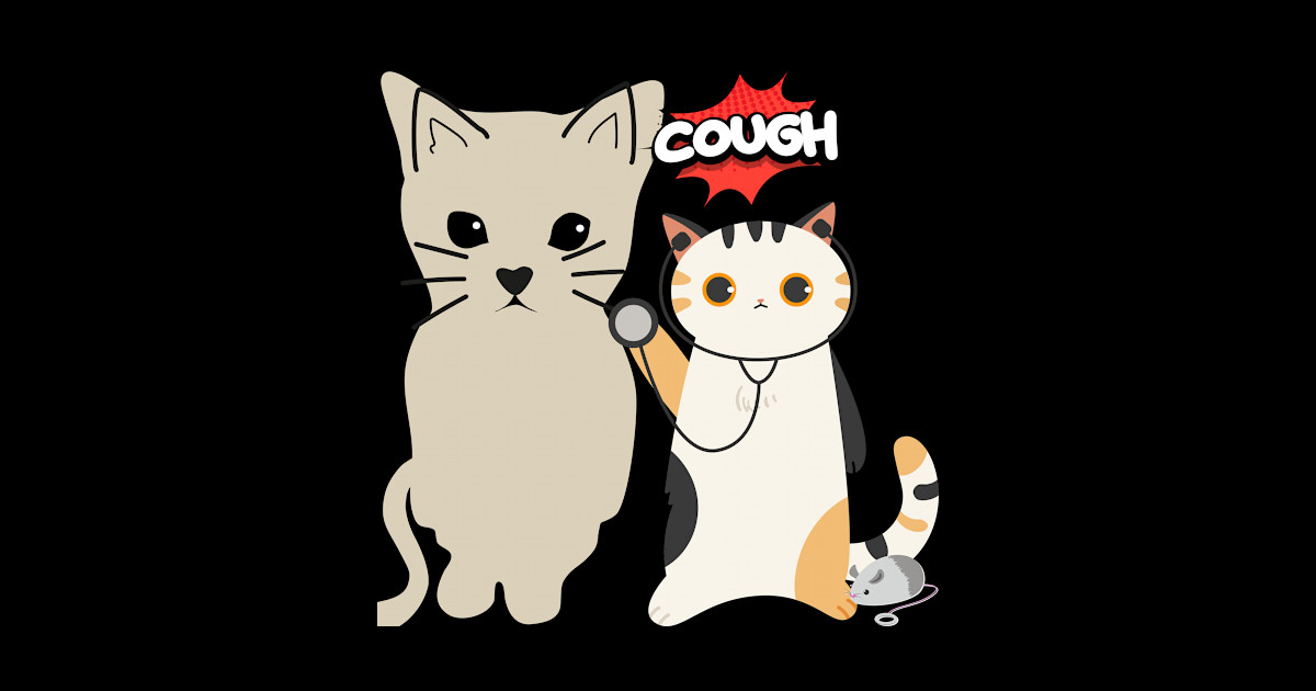 cat coughing - Cat Coughing - Sticker | TeePublic