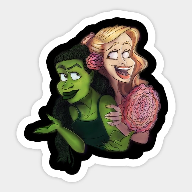 Wicked Elphaba and Glinda Popular - Wicked Musical - Sticker | TeePublic
