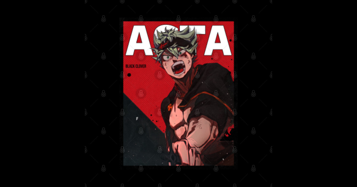 Asta Red Comic Design - Asta Black Clover - T-Shirt | TeePublic