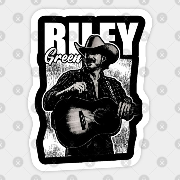 Vintage Riley Green - Musician - Sticker | TeePublic