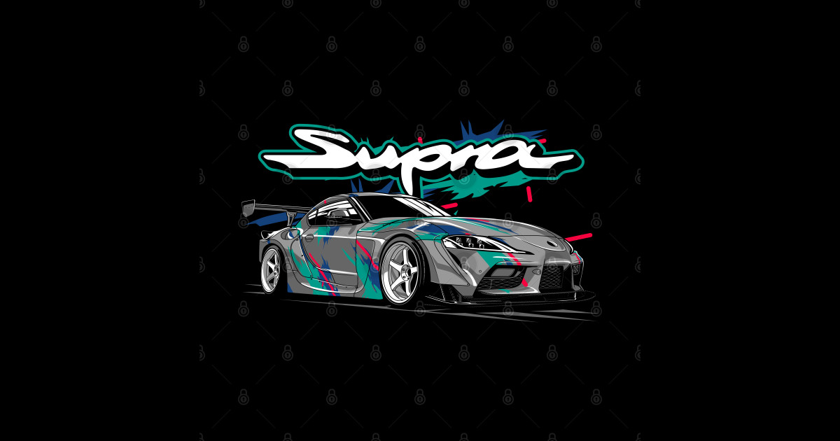 Toyota Supra MK4 Widebody - Toyota Supra - Sticker | TeePublic