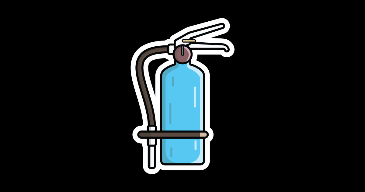 Fire Extinguisher Sticker vector illustration. People safety objects ...