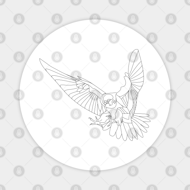 a hawk in ecopop zen art doodle wallpaper - Hawk - Magnet | TeePublic