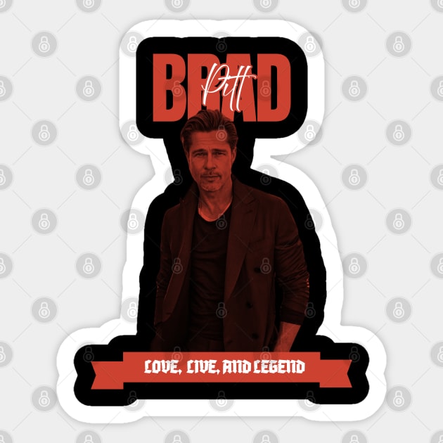 Brad Pitt / Retro Style - Brad Pitt - Sticker | TeePublic