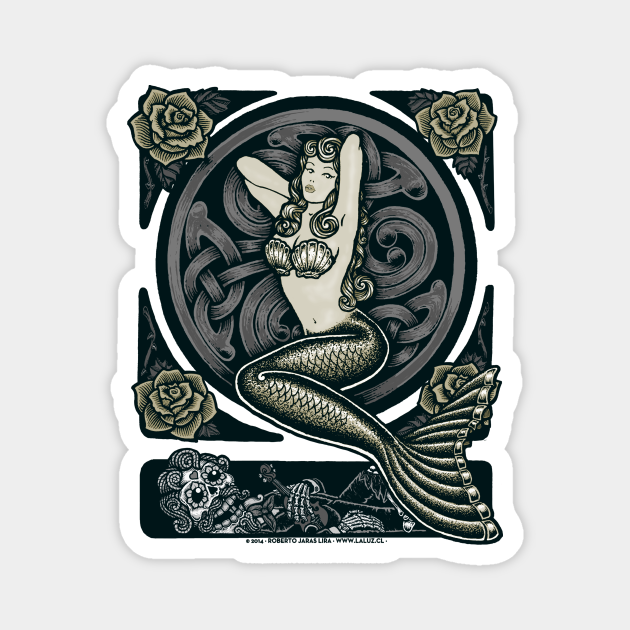 Classic Pinup Mermaid - Pinup - Magnet | TeePublic