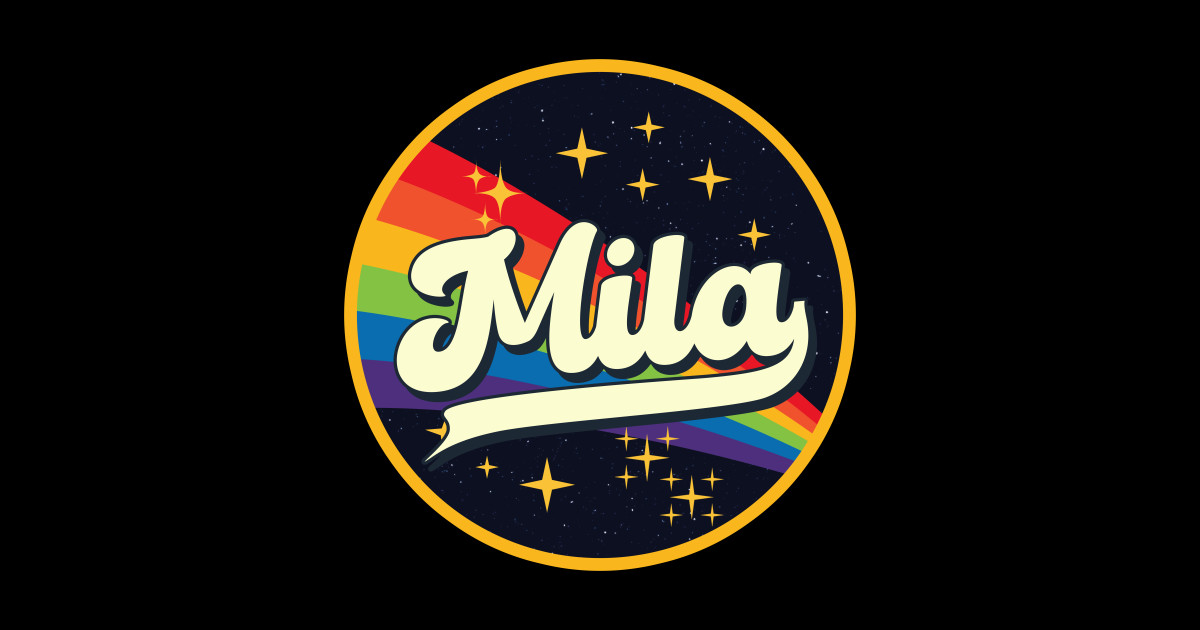 Mila // Rainbow In Space Vintage Style - Mila - Sticker | TeePublic