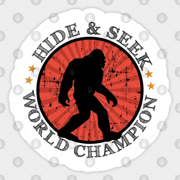 Vintage Bigfoot Hide & Seek World Champion - Bigfoot - Sticker | TeePublic