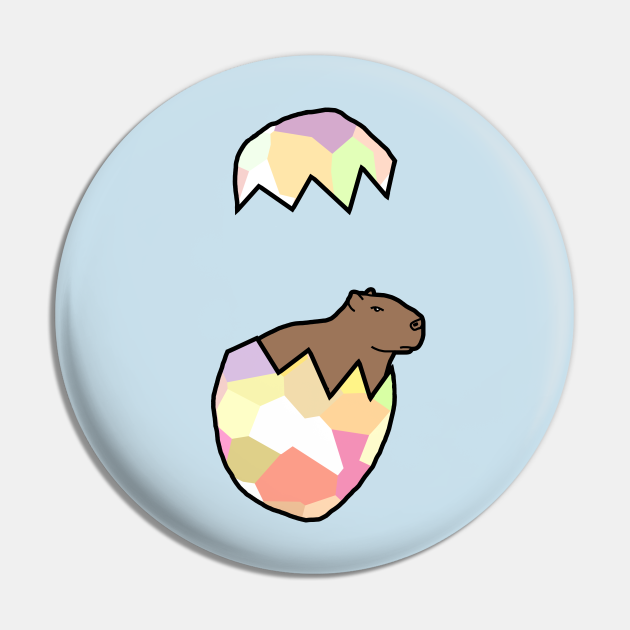 Serious Capybara Popping Out of Funny Easter Egg - Capybara - Pin ...