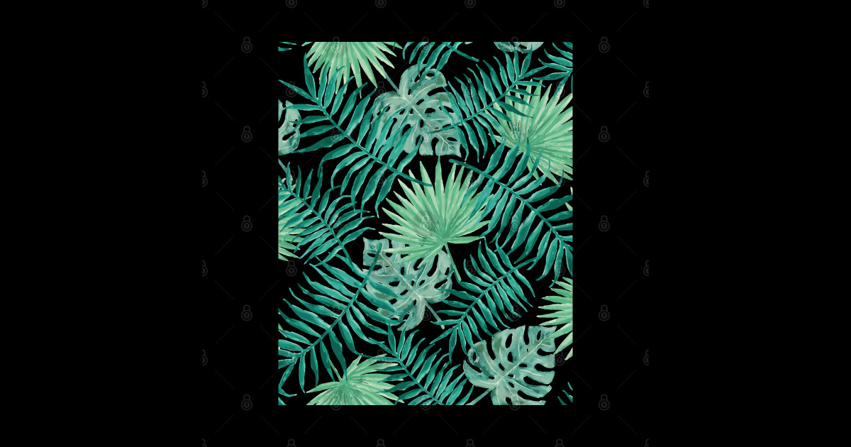 Palm Leaves Pattern - Green Palm Leaves - Sticker | TeePublic