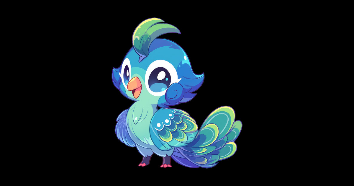 Chibi style peacock bird - Birds - Posters and Art Prints | TeePublic