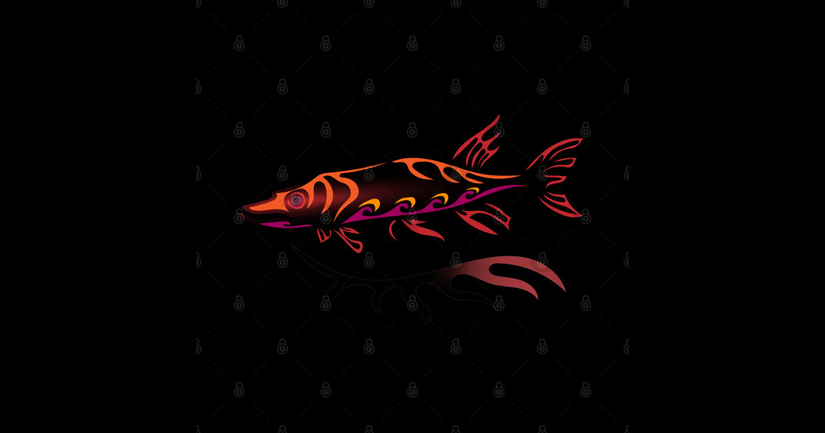 Sunset Fish Ojibwe Indigenous WAWEZHI CANADA - Fish - Posters and Art ...