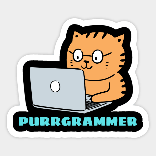 Purrgrammer | Cute Programmer Pun - Programmer - Sticker | TeePublic