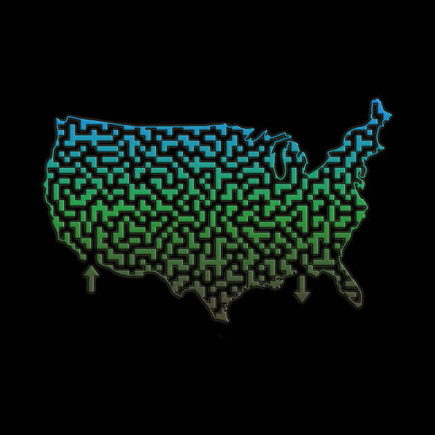 United States of America Shaped Maze & Labyrinth - United States Of ...