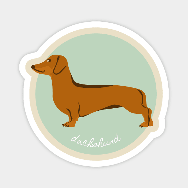Dachshund Wiener Dog Breed Cursive Graphic - Dachshund - Magnet | TeePublic