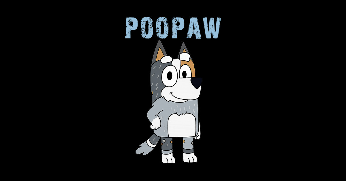 Cute Bluey Poopaw Vintage Cartoon - Bluey - Magnet | TeePublic