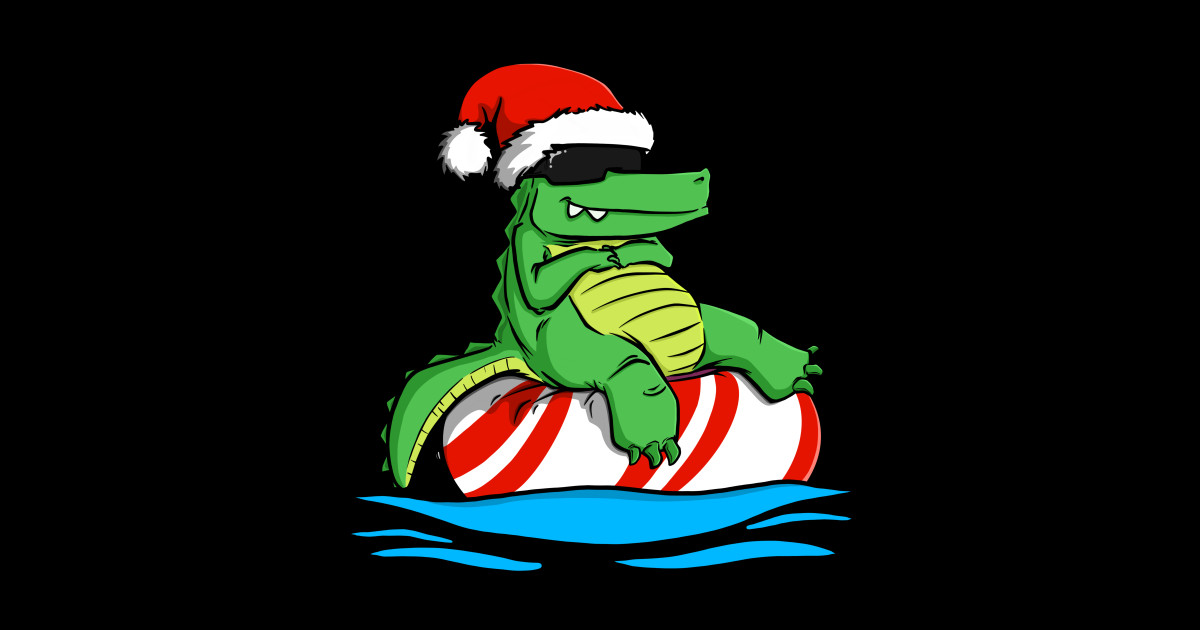 Floating Gator - Christmas - Gator - Sticker | TeePublic