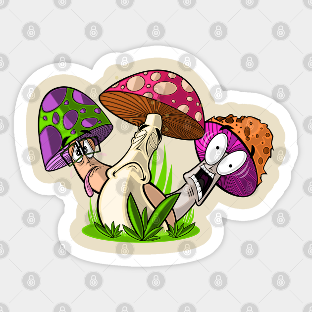 Mushroom Friends - Mushrooms - Sticker | TeePublic