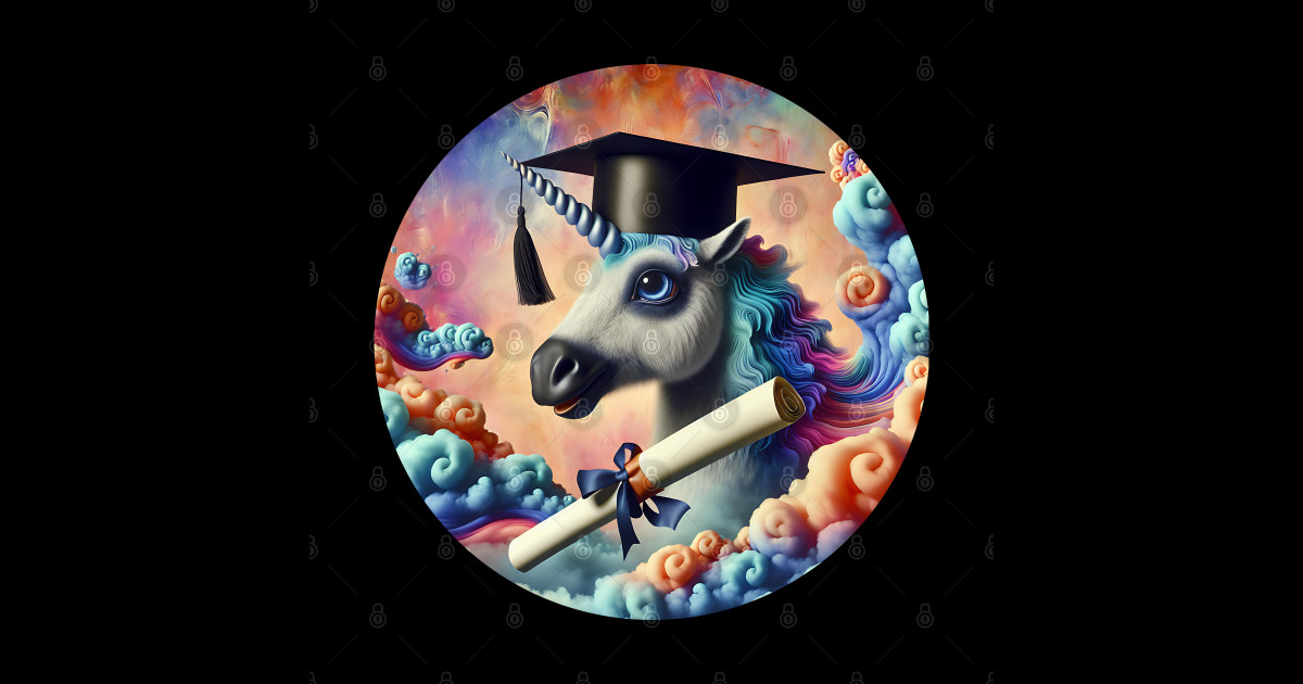 Whimsical Unicorn Graduation Celebration - Unicorn Lover - Sticker ...
