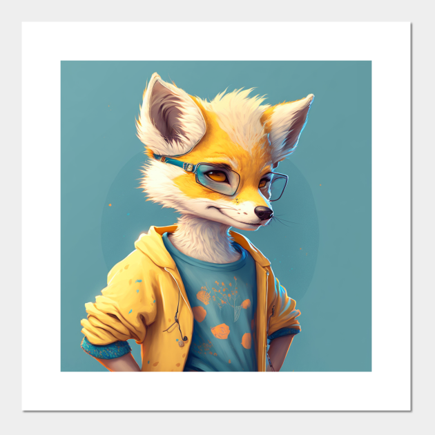 Anthropomorphic Fox Life - Fox - Posters and Art Prints | TeePublic