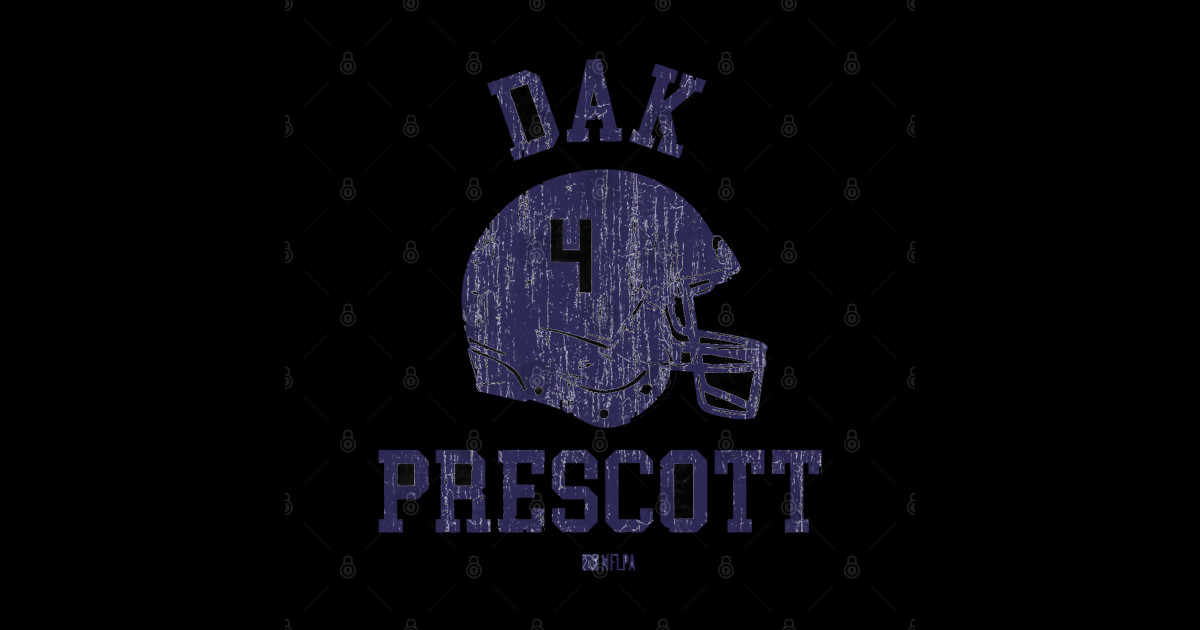 Dak Prescott Dallas Helmet Font - Dak Prescott - Sticker | TeePublic