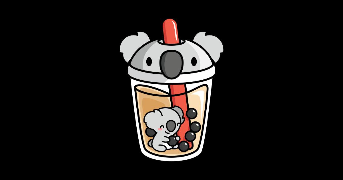 Bubble Tea with Cute Kawaii Koala Bear Inside - Boba Tea - T-Shirt ...